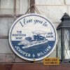 Personalized Couple Pontoon Round Wooden Sign I Love You To The Pontoon ...