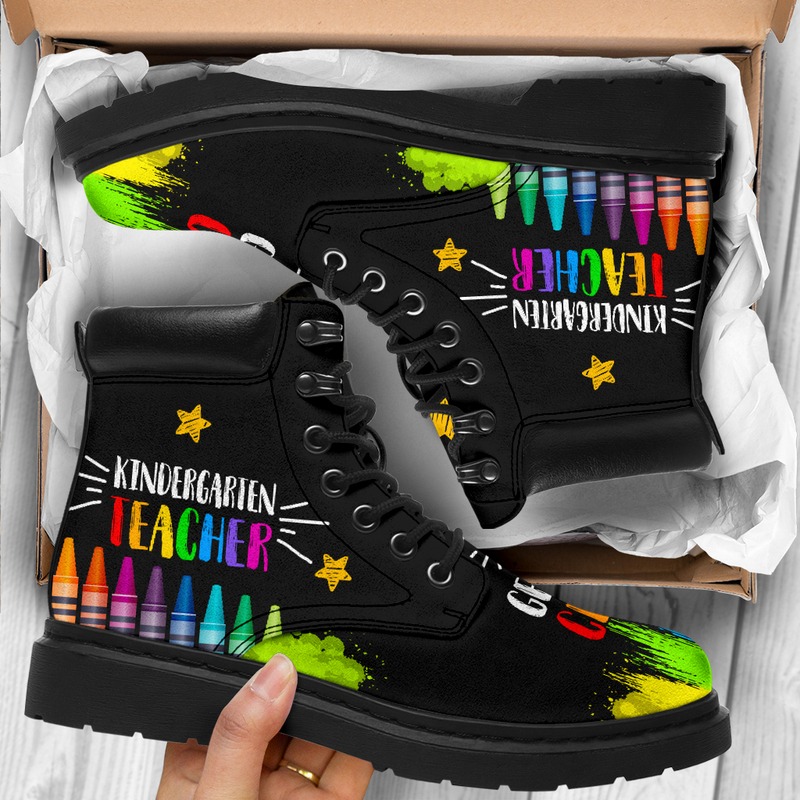 Kindergarten Teacher All Season Boots Get Your Crayon - LuvinGift