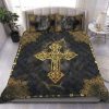 Christian Quilt Set Jesus Lion Cross Mandala - LuvinGift