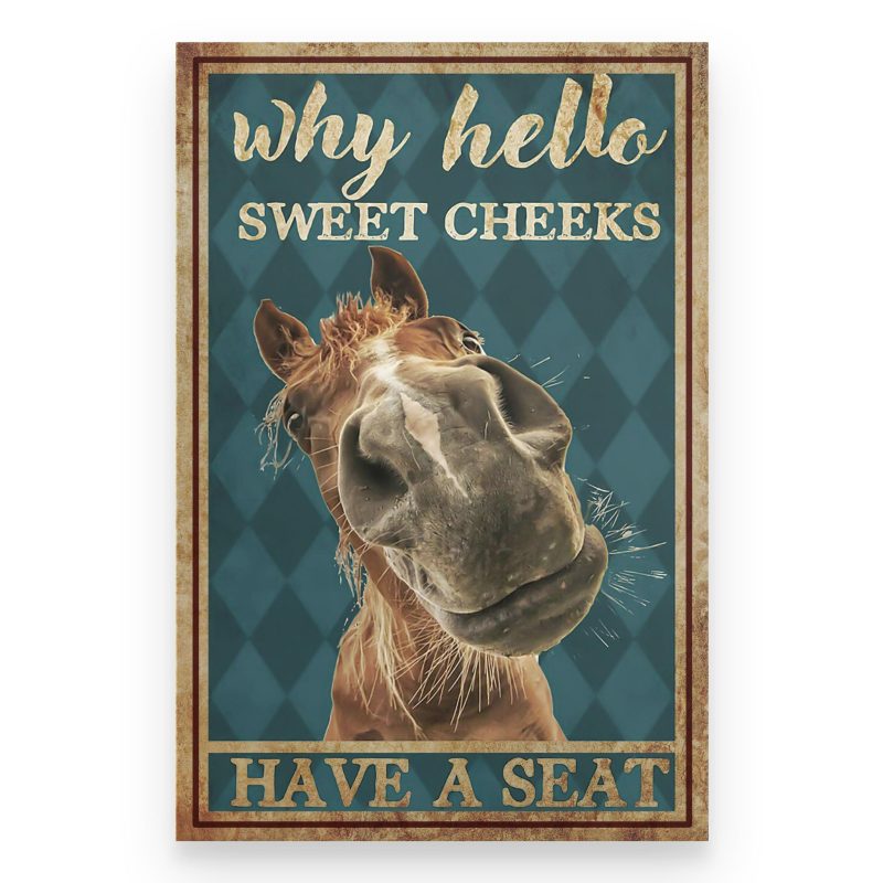 Donkey Canvas Why Hello Sweet Cheeks Have A Seat - LuvinGift