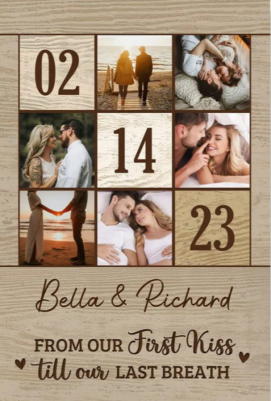 Personalized Couple Photo Collage Gift for Him Gift for Her Poster ...