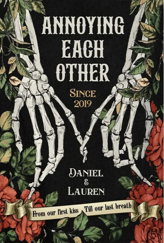 Personalized Couple Skeletons Anniversary Poster - LuvinGift