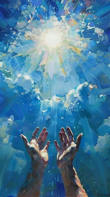 Christian Canvas Hands Of God In The Sky - LuvinGift