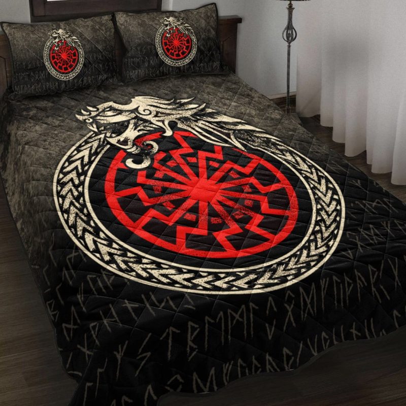Viking Jormungandr Symbol Midgard Serpent Child Of Loki Quilt Set ...
